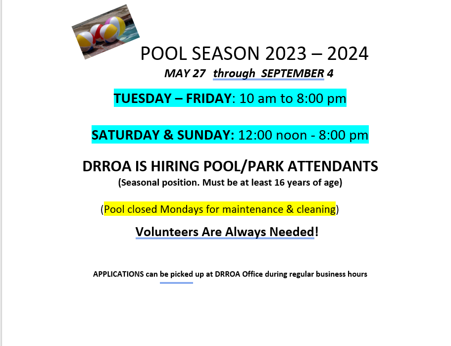Pool Information | Bandera River Ranch Homeowners Association